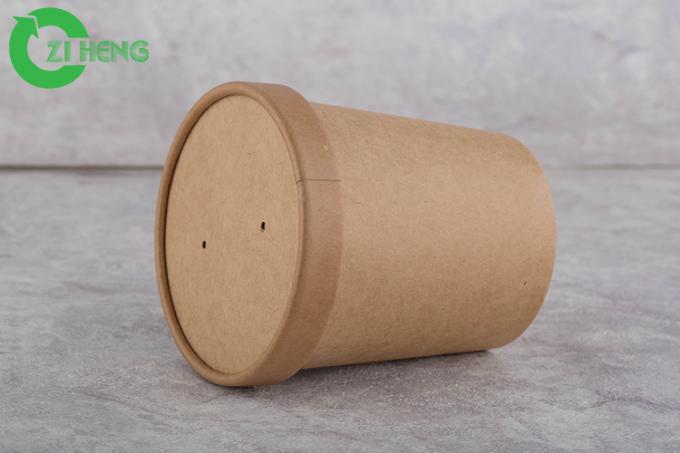 Food Grade Brown Disposable Paper Cups 480 ML Hard Strong For Water ...