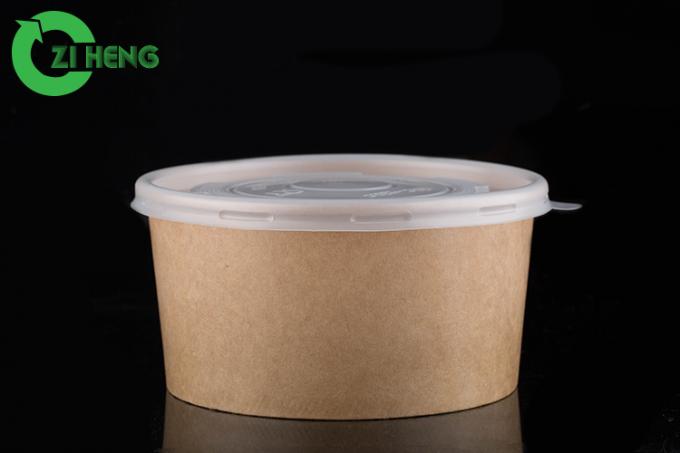 8 Oz Small Disposable Paper Bowls With PP Lid Double PE Coating Food Grade