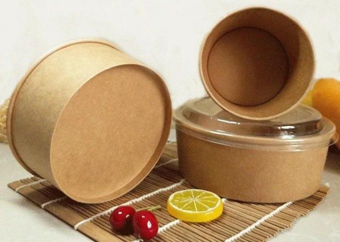 Round Customized Small Disposable Paper Bowls For Hot & Cold With Lids