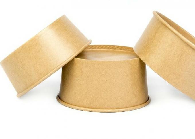 Disposable Takeaway Paper Serving Bowls Customized 600pcs / Carton Packing