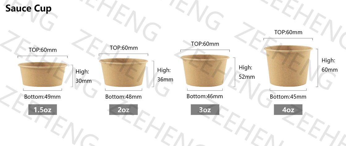 ZH Disposable Kraft Sauce Cups 1.5oz 2oz 3oz 4oz With Lids Pudding Holy ...