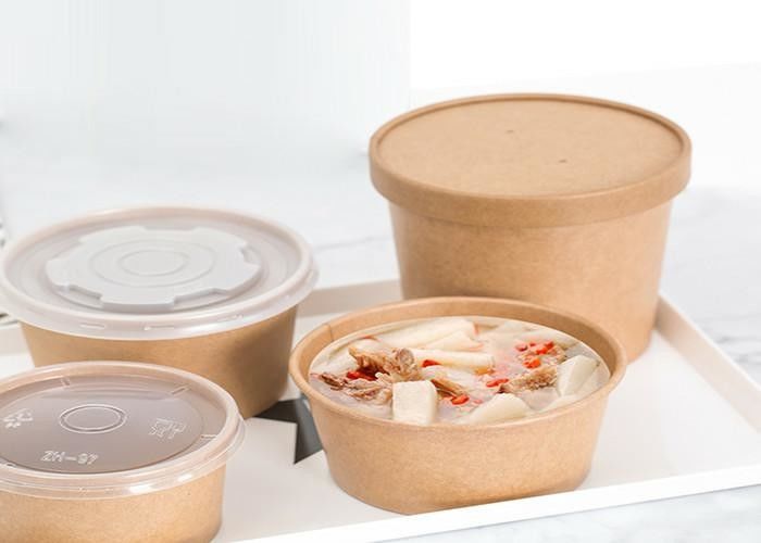 Microwavable And Freezer Safe Kraft Paper Bowls Snack Disposable Soup