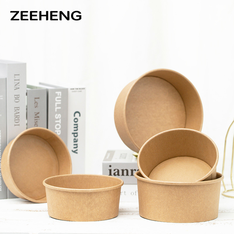 750 Custom Design Environmentally Friendly And Hard kraft bowls With 50 ...
