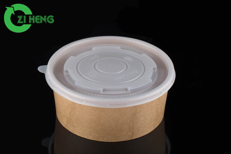 Food Grade Rigid Kraft Paper Bowls 16 Ounce Eco Friendly Takeaway Food ...